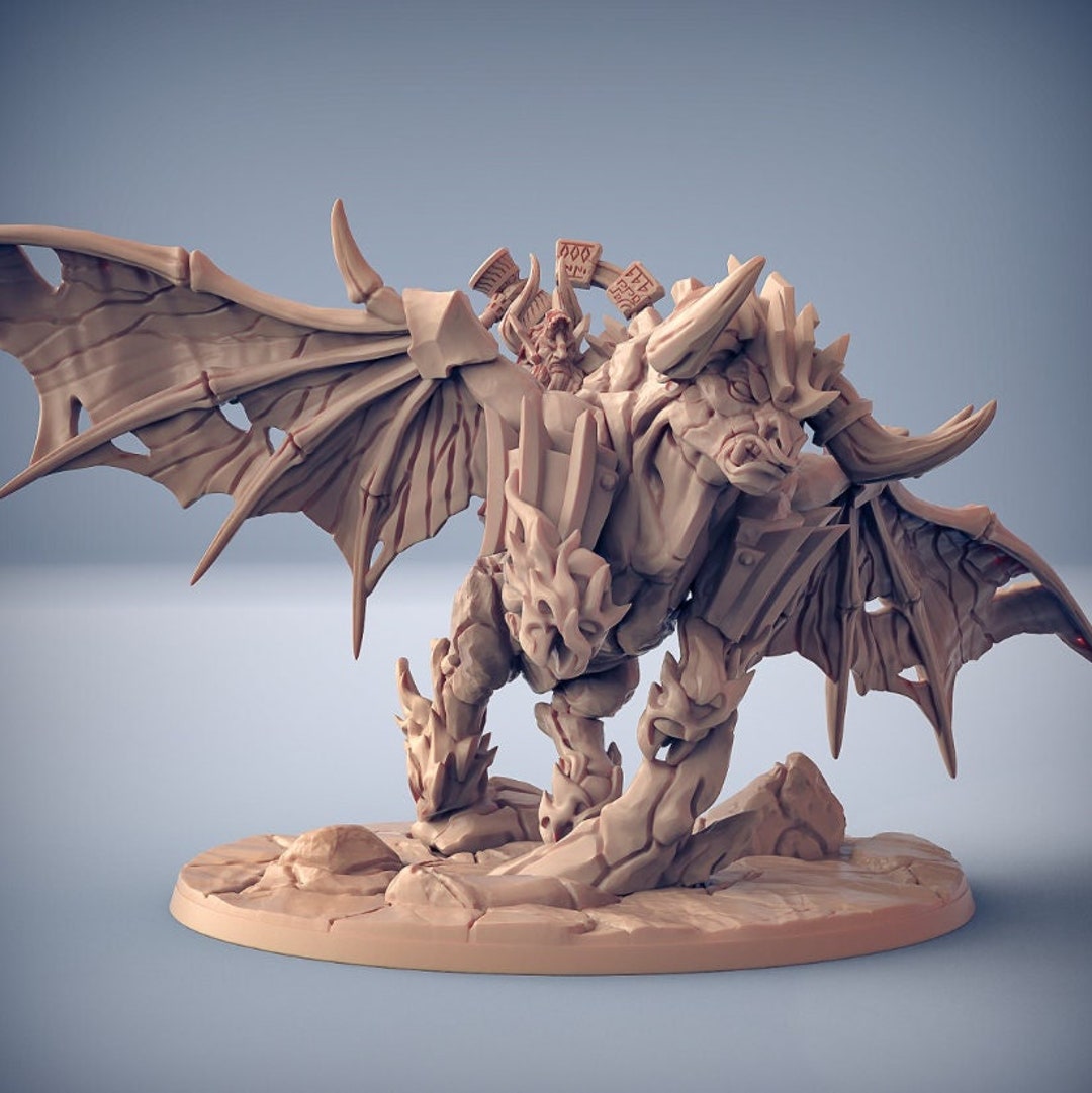 Gorgon Bull With Wings and Dwarf Rider Sized Gargantuan for Dnd 5e - Etsy