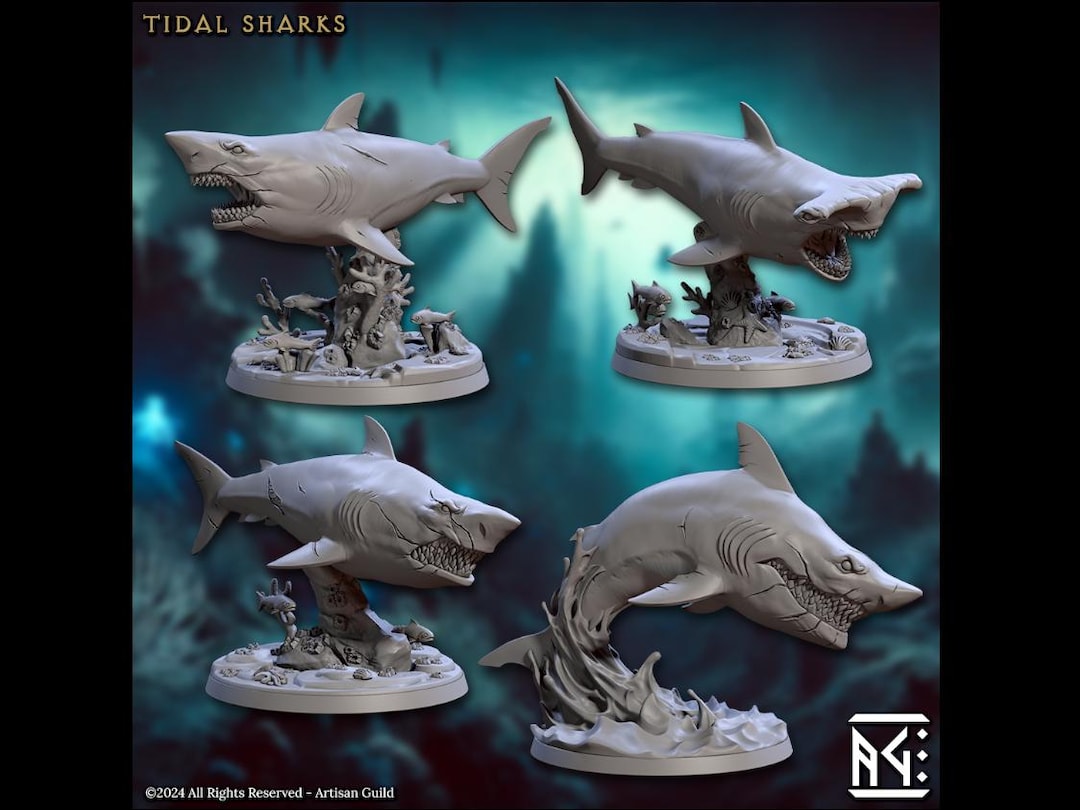 Sharks!! 4 Variations - Sized for Dungeons and Dragons 5e - Etsy