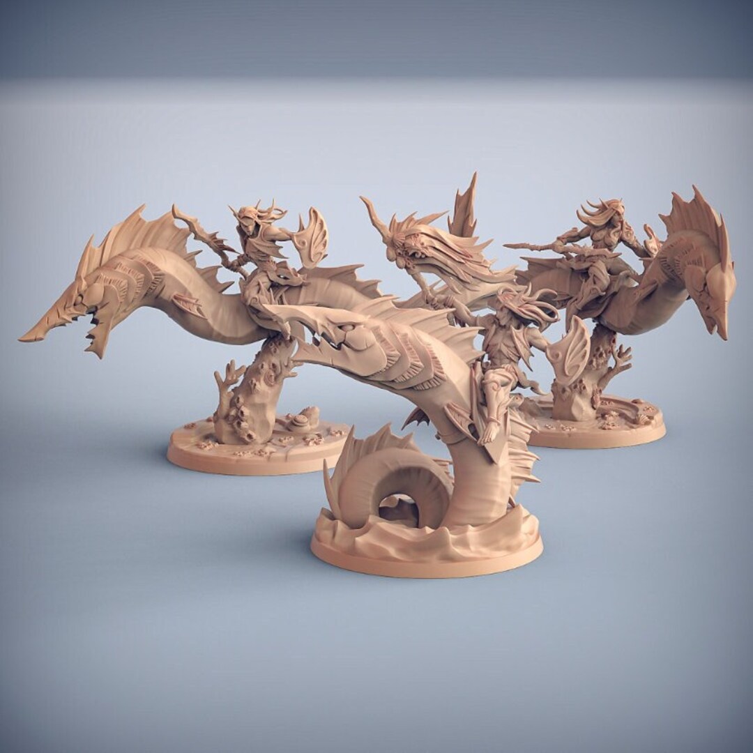 Giant Sea Eel, Swordeel With Triton Riders, Sized Large for Dungeons ...