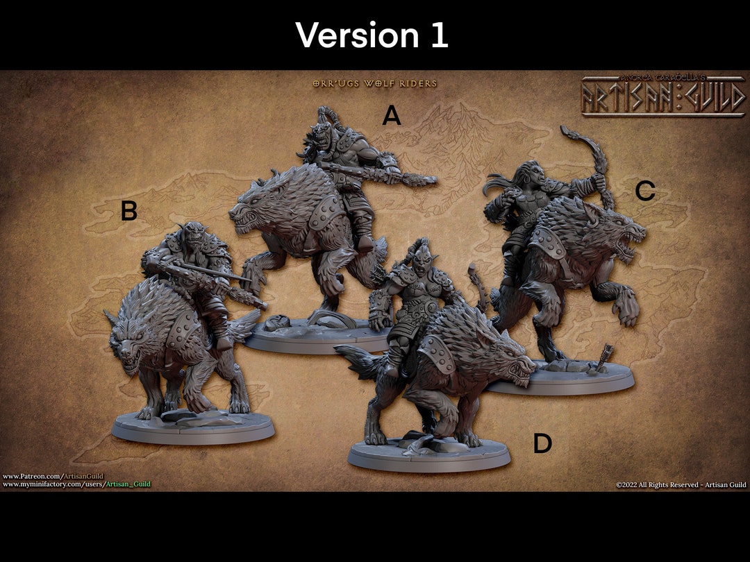 Orc Wolf Rider Group, Swords, Bows, and Clubs, Ranger and Warrior Minis ...