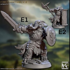 Ivory Sentinel E- the Female Loxodon Paladin Commander, Sized for Dnd ...
