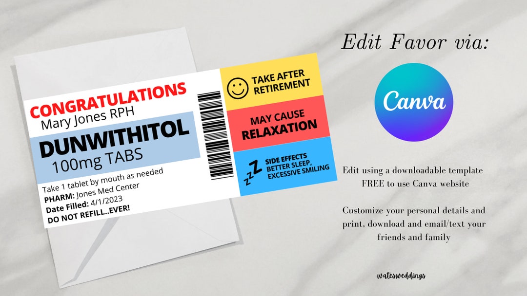 Pharmacy Retirement Congratulations Dunwithitol Pharmacist RX Pharm ...