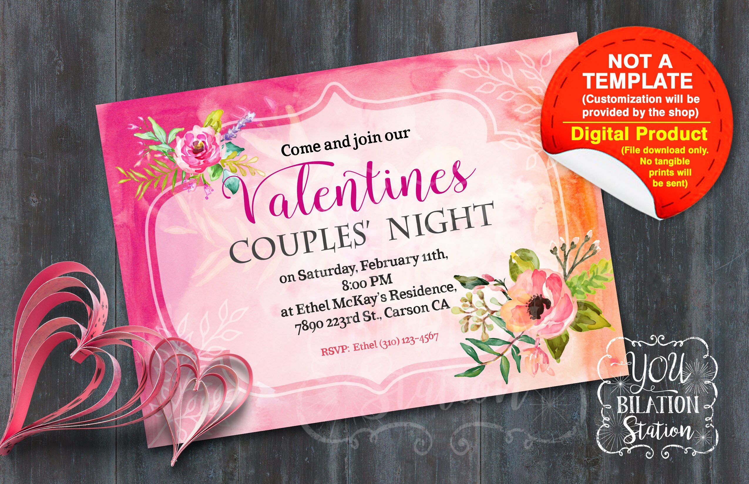 Valentines Party Invitation For Groups Couples Friends | Etsy