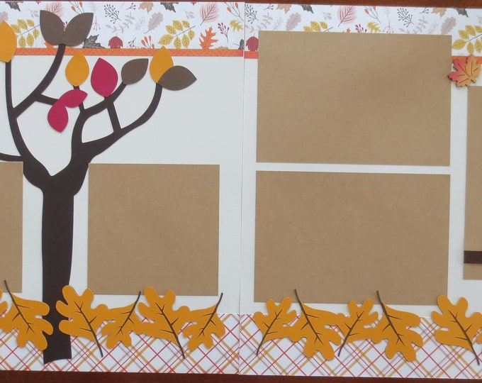 Fall - Autumn - Leaves - Thanksgiving - Double Page Premade 12X12 ...