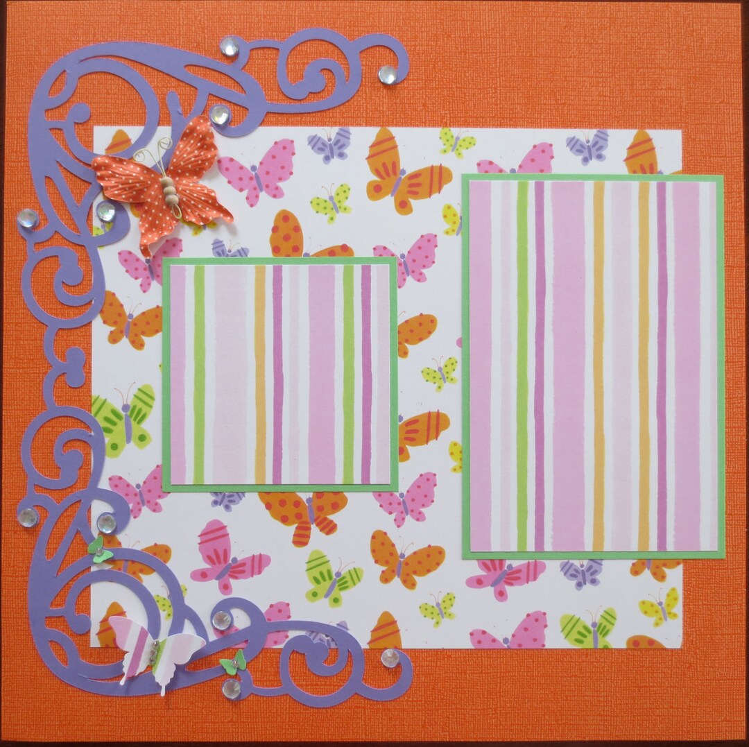 Butterfly Friends 12X12 Two Page Premade Scrapbook Layout - Etsy