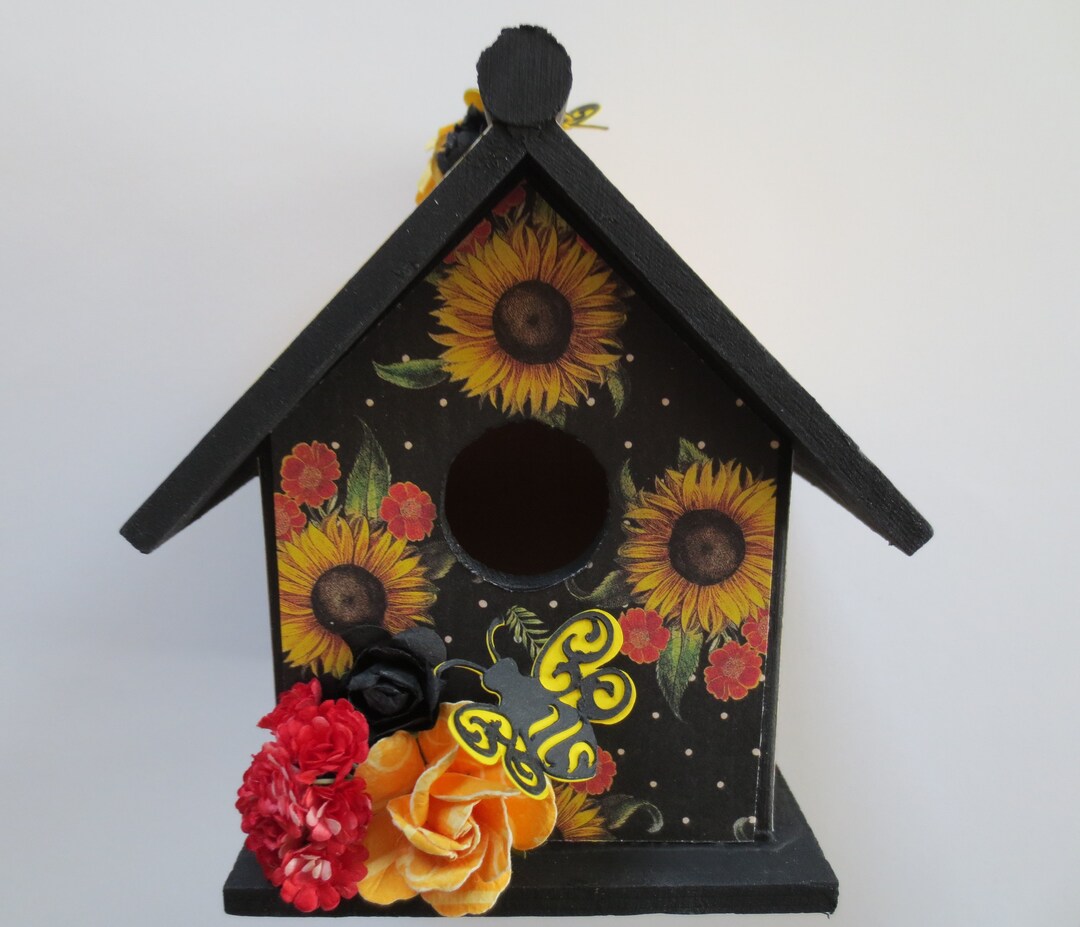 Bumble Bee Bird House Home Decor Bird House Wooden Bird House Bee ...