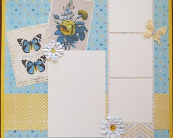 Butterfly Friends 12X12 Two Page Premade Scrapbook Layout | Etsy