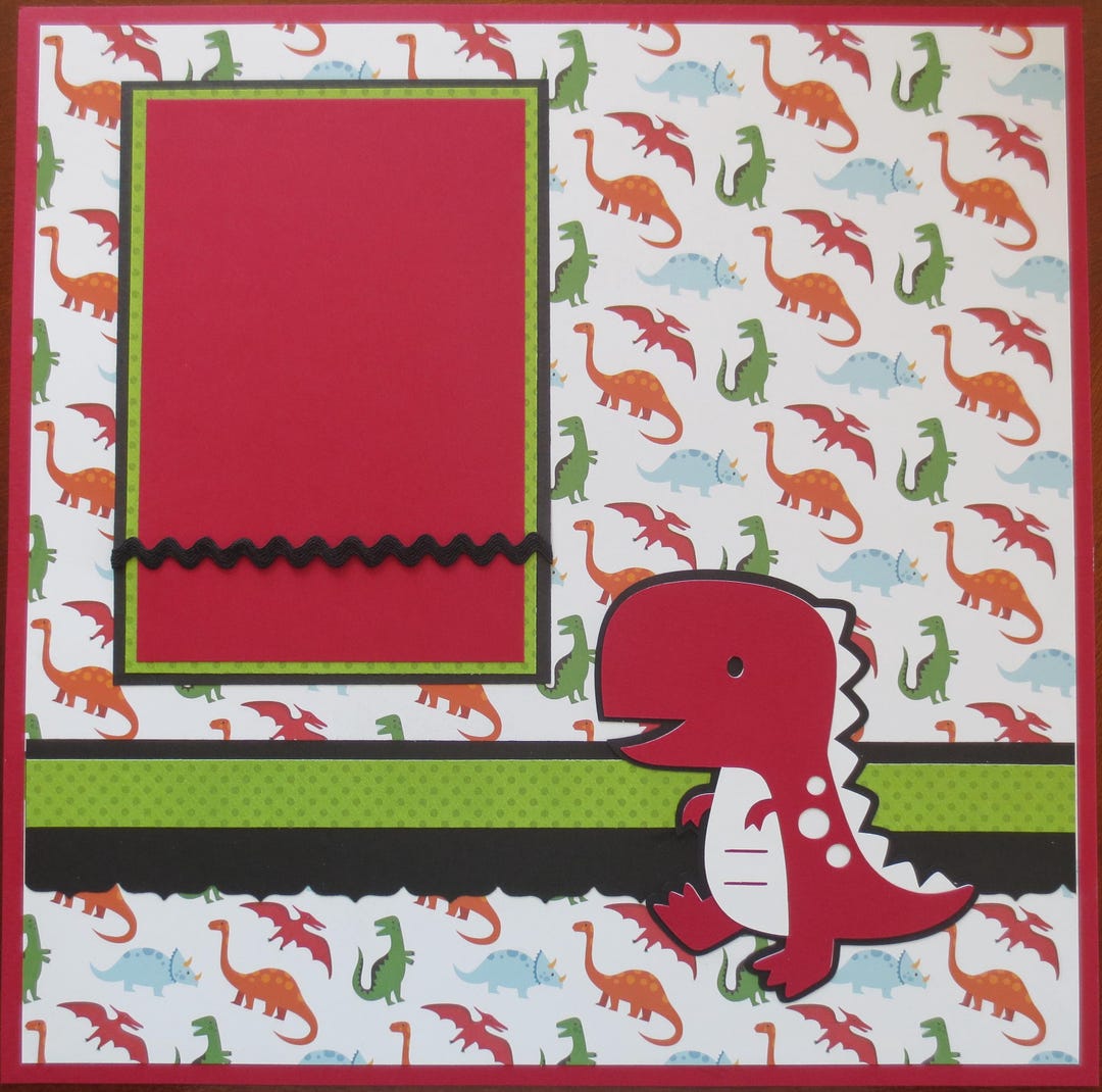 Dinosaur - Prehistoric Animals - Single Page Scrapbook Layout - 12X12 ...