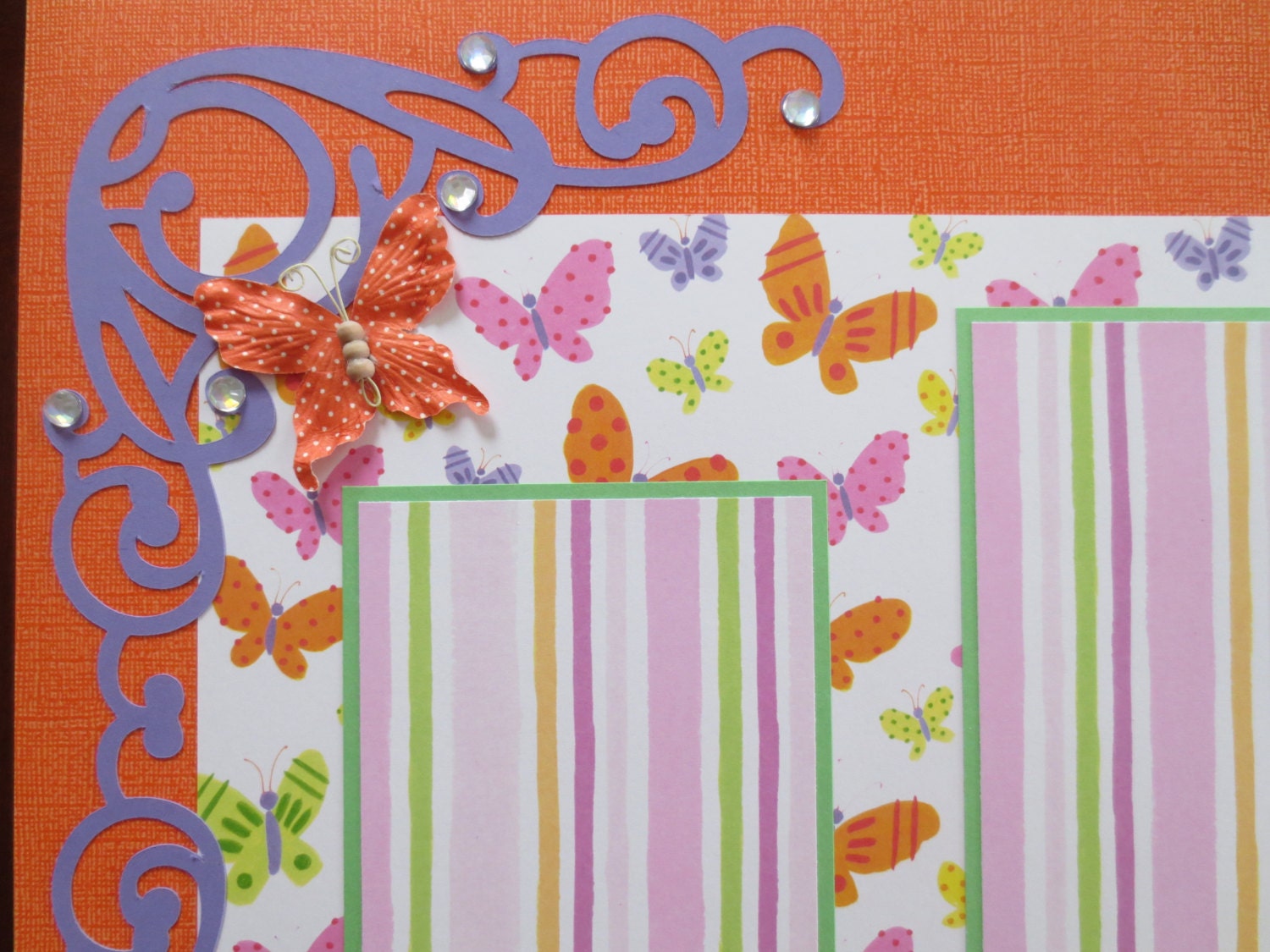 Butterfly Friends 12X12 Two Page Premade Scrapbook Layout | Etsy