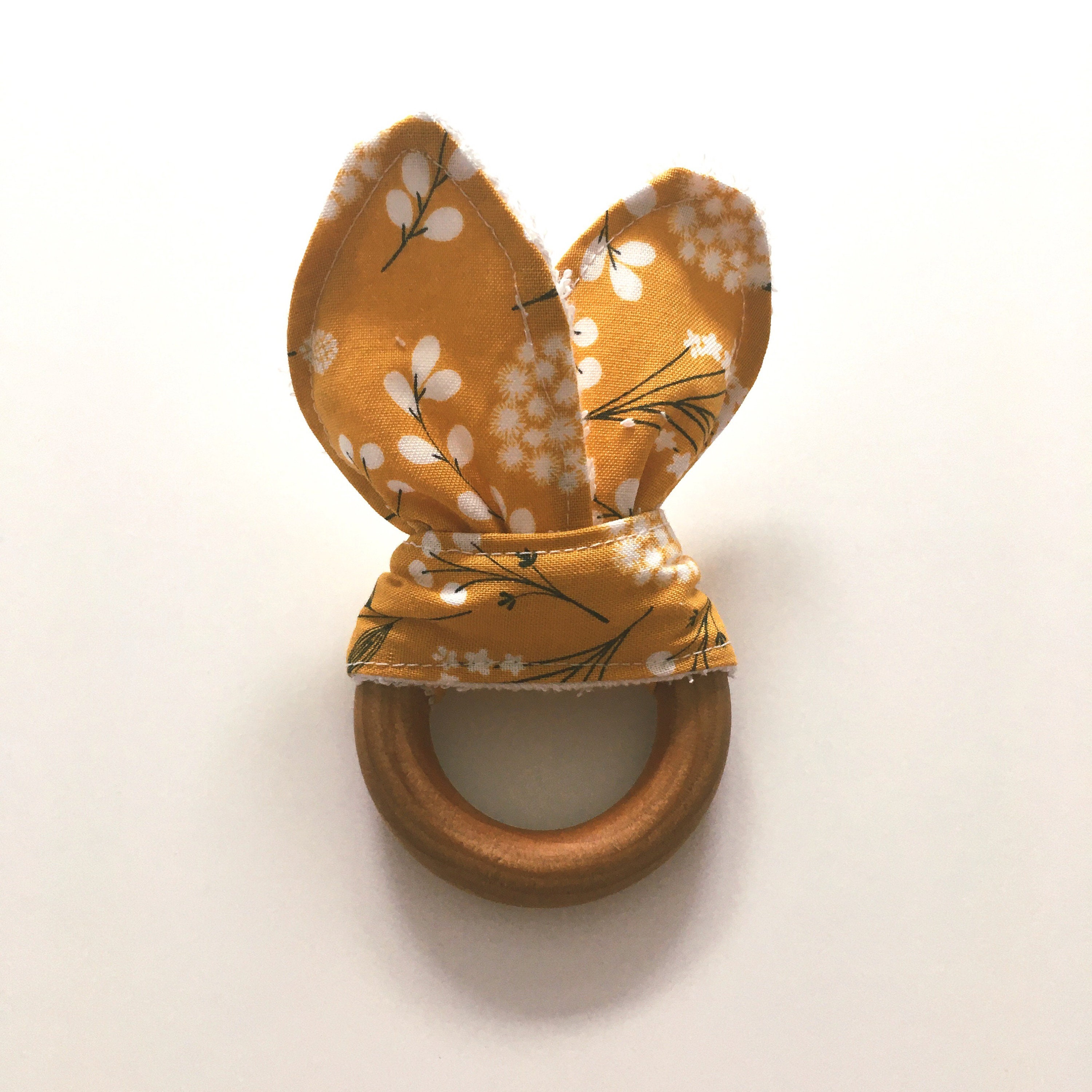 Cotton Terry Cloth Teethers With Organic Natural Wood Rings, Teething ...