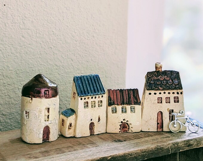 Miniature Pottery Houses Small Houses Mother's Day Gift Terrarium Decor ...