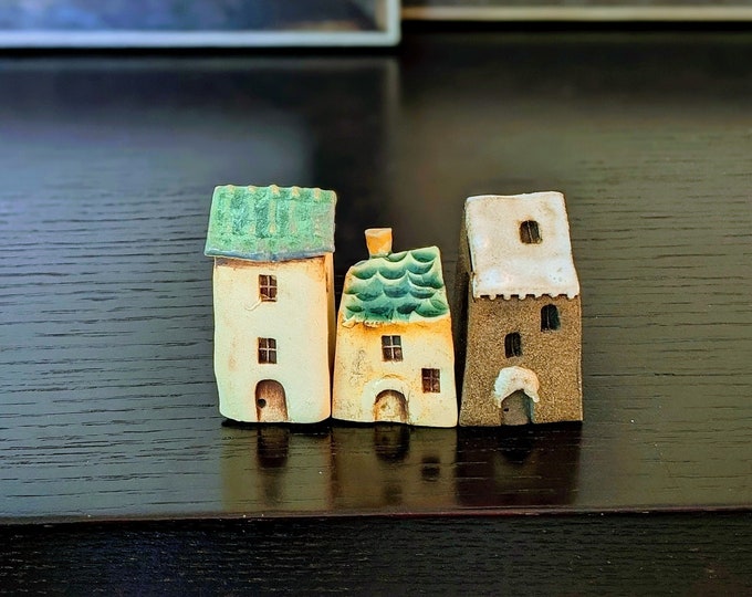 Set-mini Pottery Houses Ceramic House Little Houses Terrarium Garden ...