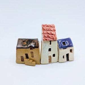 Mini Pottery Houses Ceramic House Little Houses Terrarium Garden Decor ...