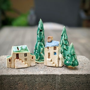 Mini Clay Tree, Small Holiday Trees, Evergreen Christmas Miniature ...