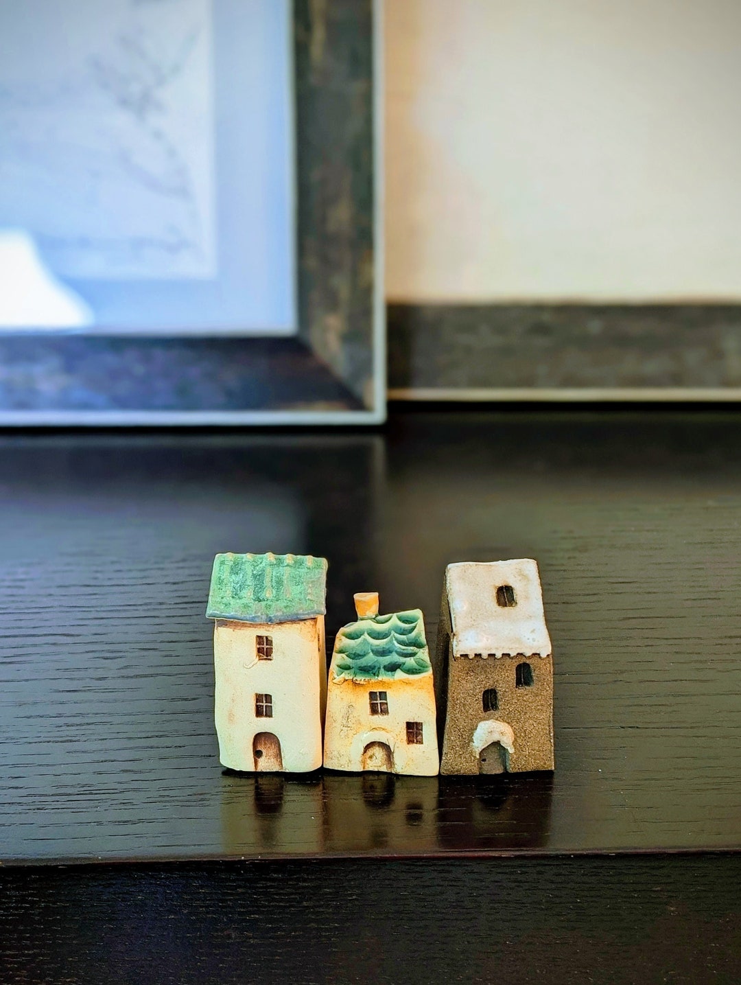 Set-mini Pottery Houses Ceramic House Little Houses Terrarium Garden ...
