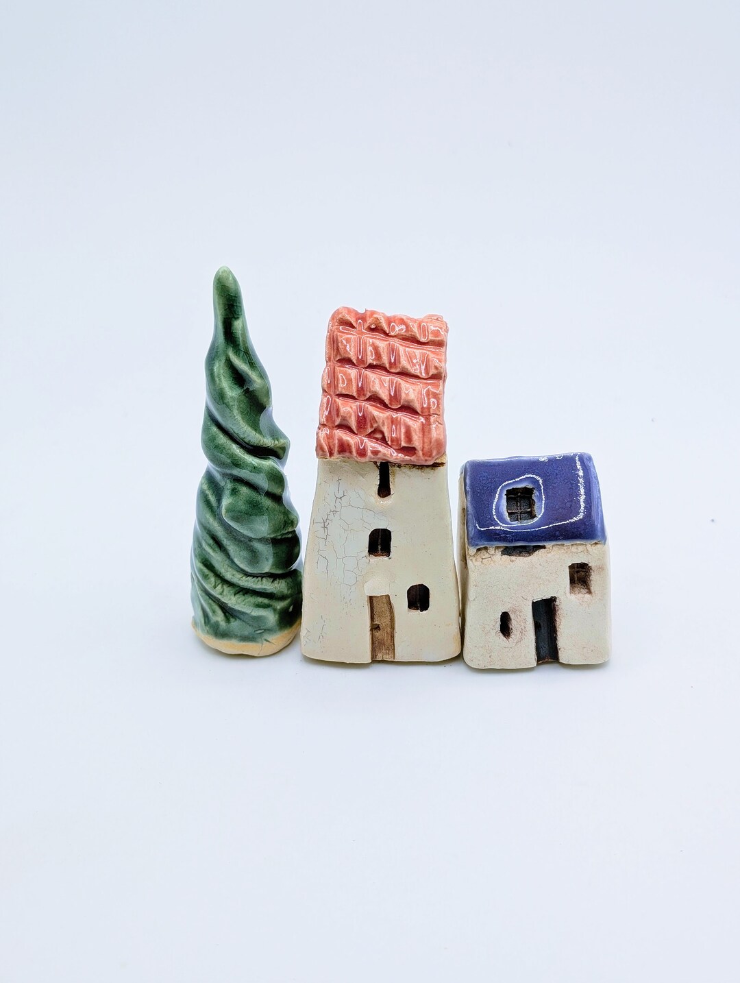 Mini Pottery Houses Ceramic House Little Houses Terrarium Garden Decor ...