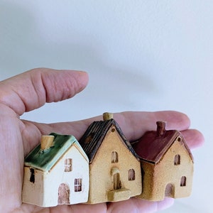 Pottery Houses, Small Houses, Tiny Clay House, Terrarium Pottery Decor ...