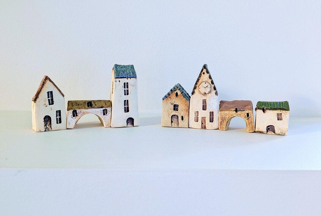 Small Houses SET, Pottery House, Mini Clay House, Housewarming Gift ...