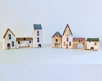 Pottery Houses, Miniature Ceramic Houses, Great Gift, Small Houses ...