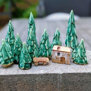 Mini Clay Tree Small Holiday Trees Evergreen Christmas - Etsy