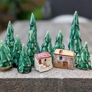 Mini Clay Tree, Small Holiday Trees, Evergreen Christmas Miniature ...