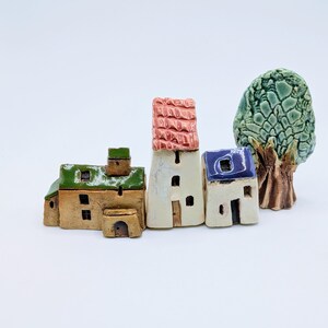 Mini Pottery Houses Ceramic House Little Houses Terrarium Garden Decor ...