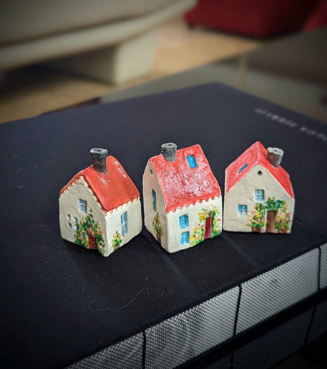 Hand Painted Pottery House Porcelain Houses Little Cottage - Etsy