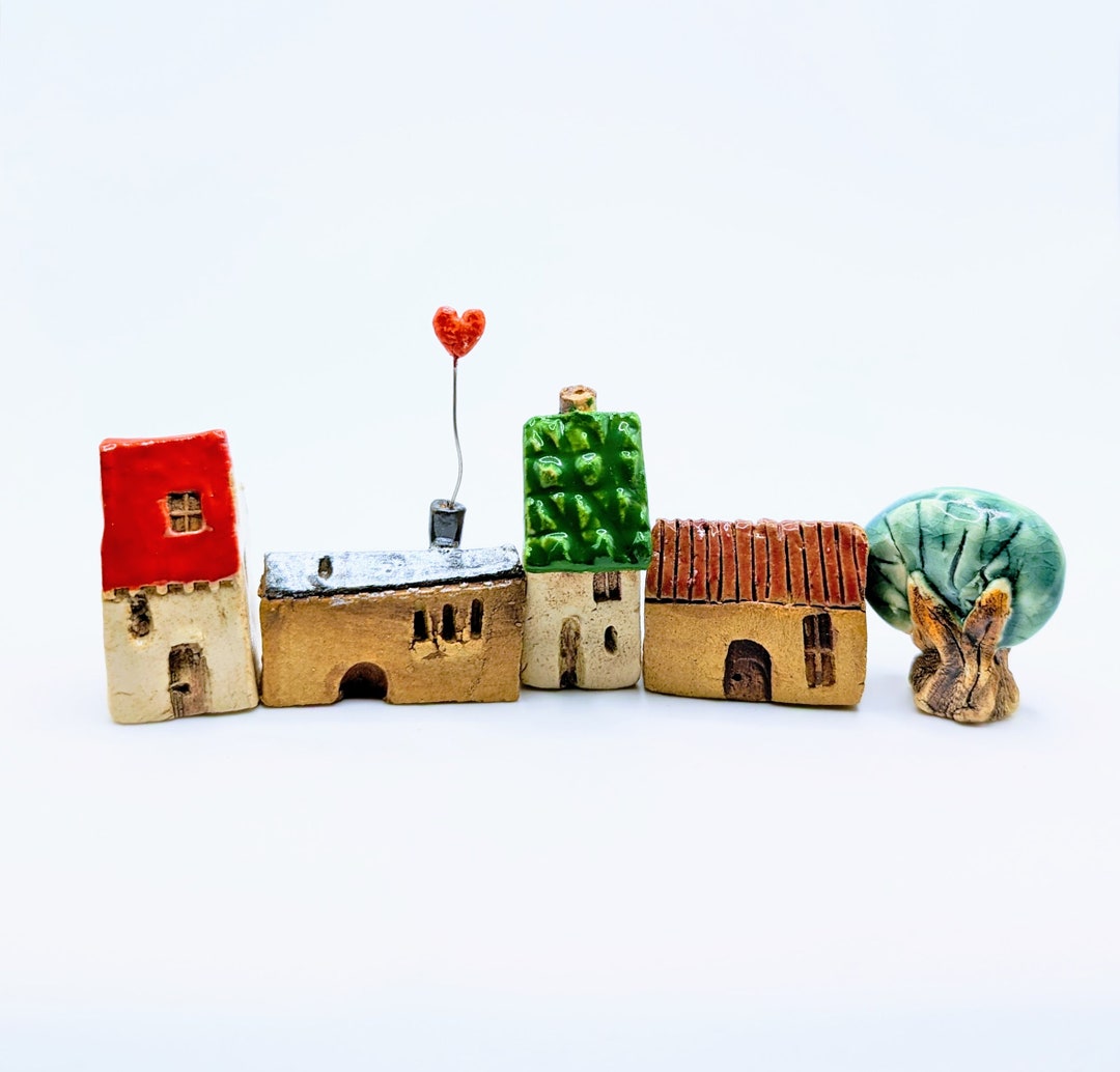 Pottery Houses SET, Small Houses, Mini Clay House, Terrarium Pottery ...