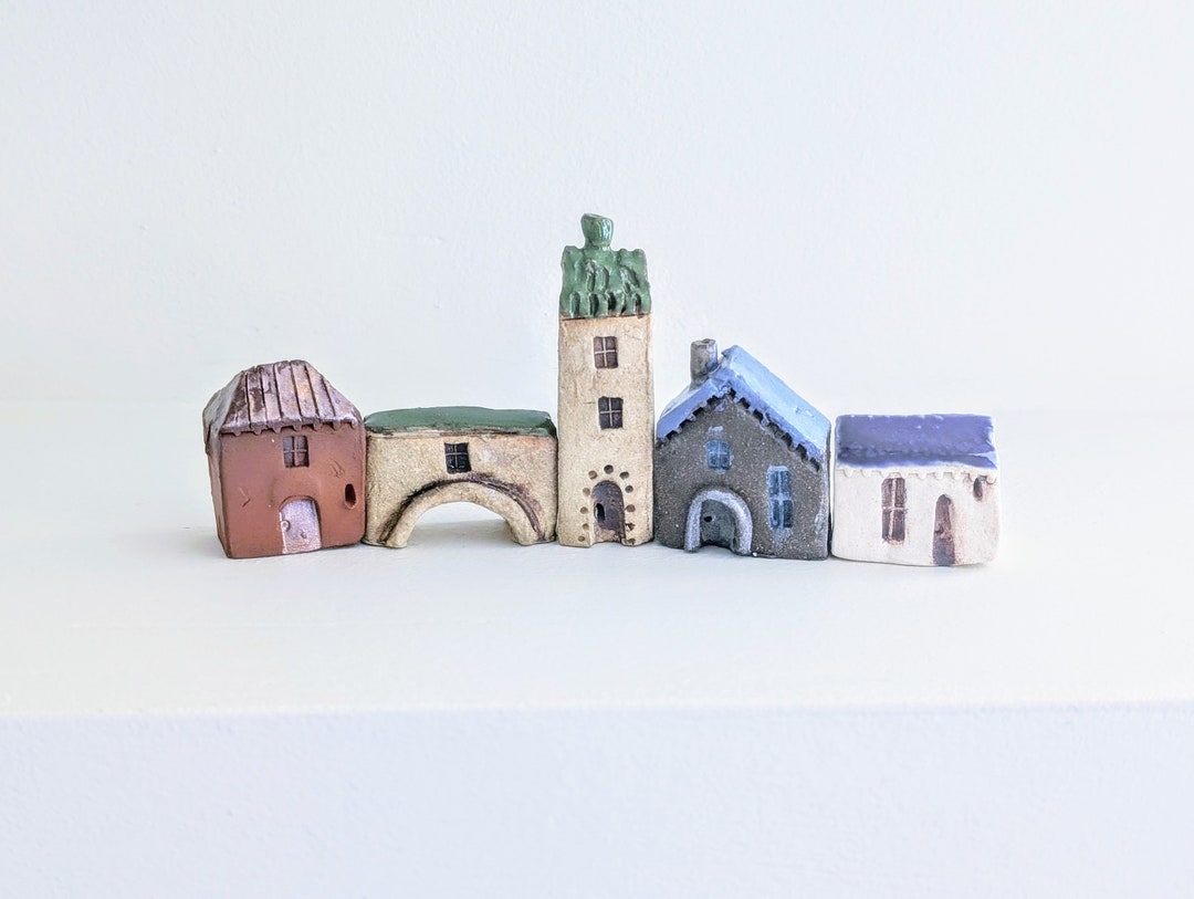 Pottery Houses SET, Small Houses, Handmade Clay Buildings, Ceramic ...