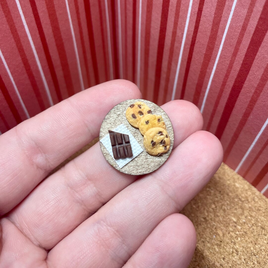 1:12 Miniature Chocolate Chip Cookie Display, Dollhouse Miniature Food ...