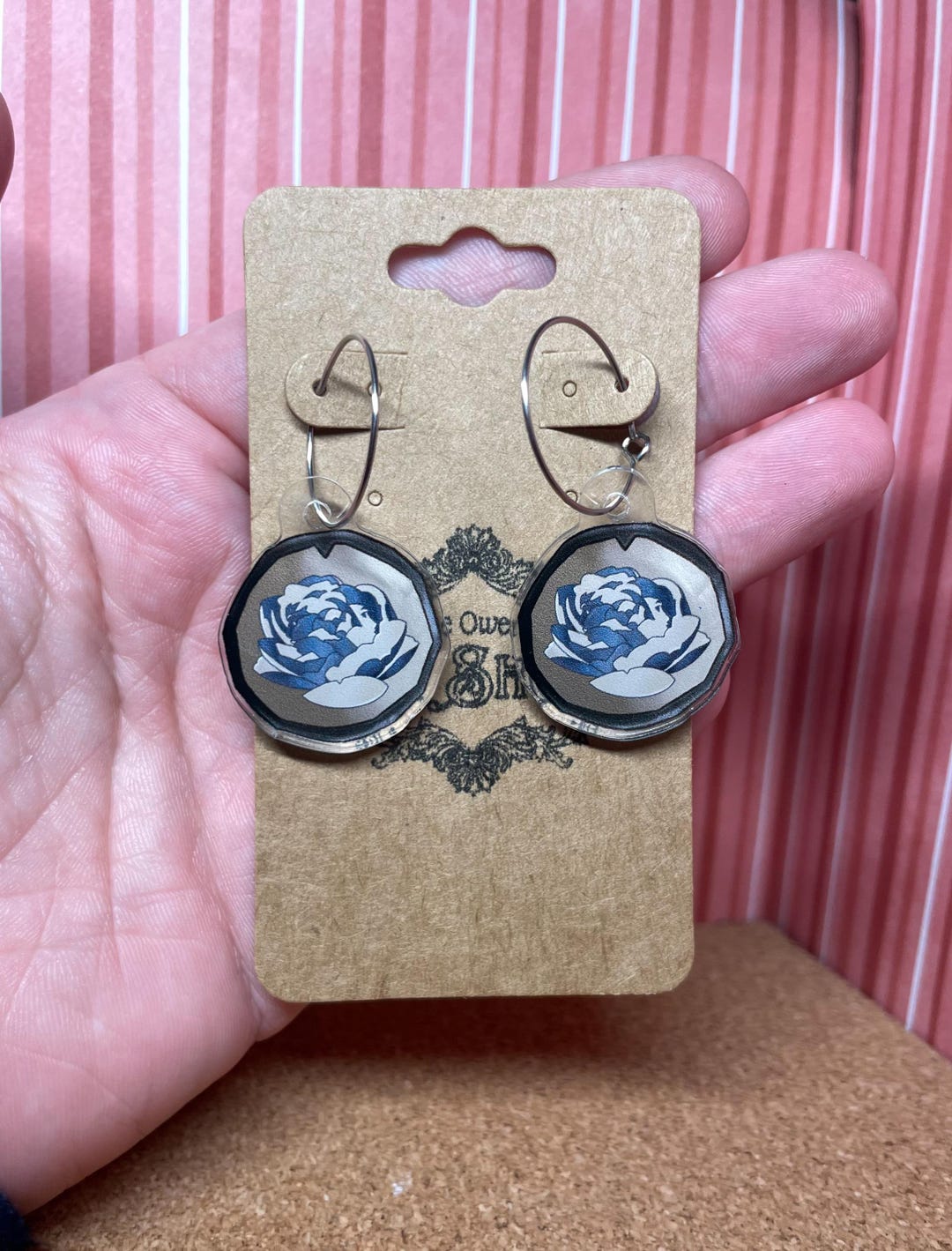 Arcane Inspired Earrings, Ekko and Powder, Arcane Blue Rose - Etsy