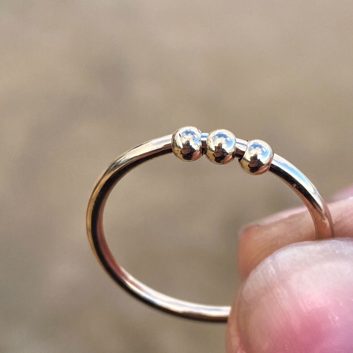 14k Gold Filled Spinner Ring: Anxiety Fidget Jewellery Anxiety Ring for ...