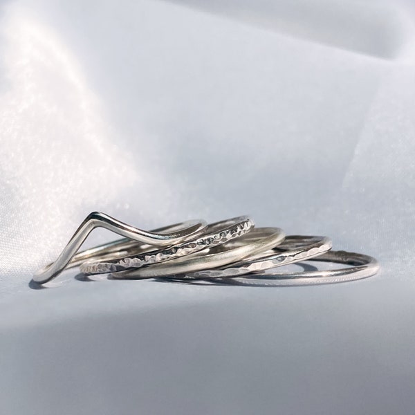 Silver Ring Set - Etsy