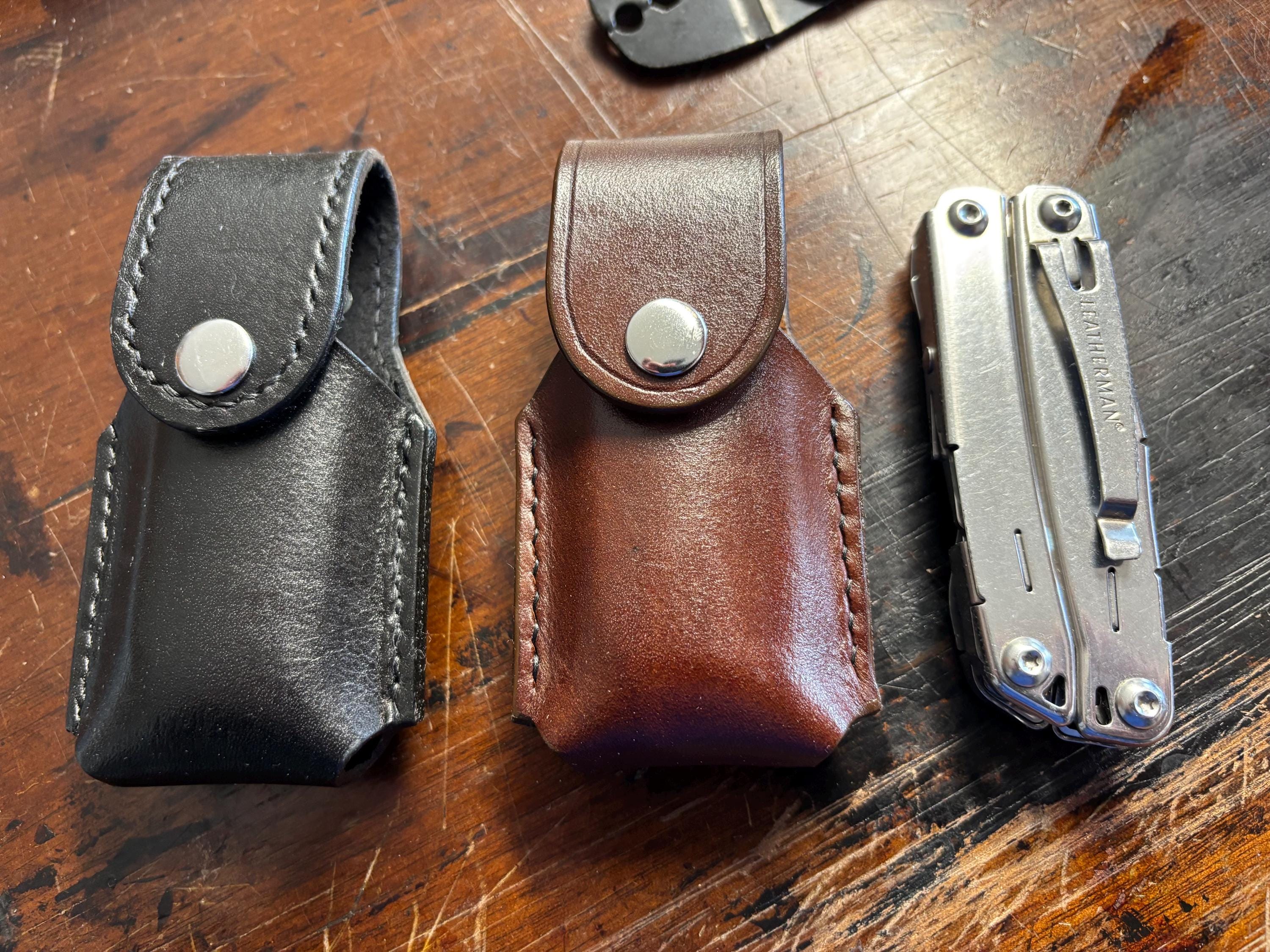 Leather Sheath for Leatherman Sidekick Wingman Leather Scabbard Multitool Made in USA Black
