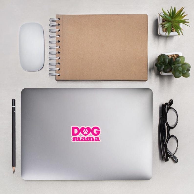 Dog Mama Sticker | Pink Paw Print Vinyl Decal - Etsy