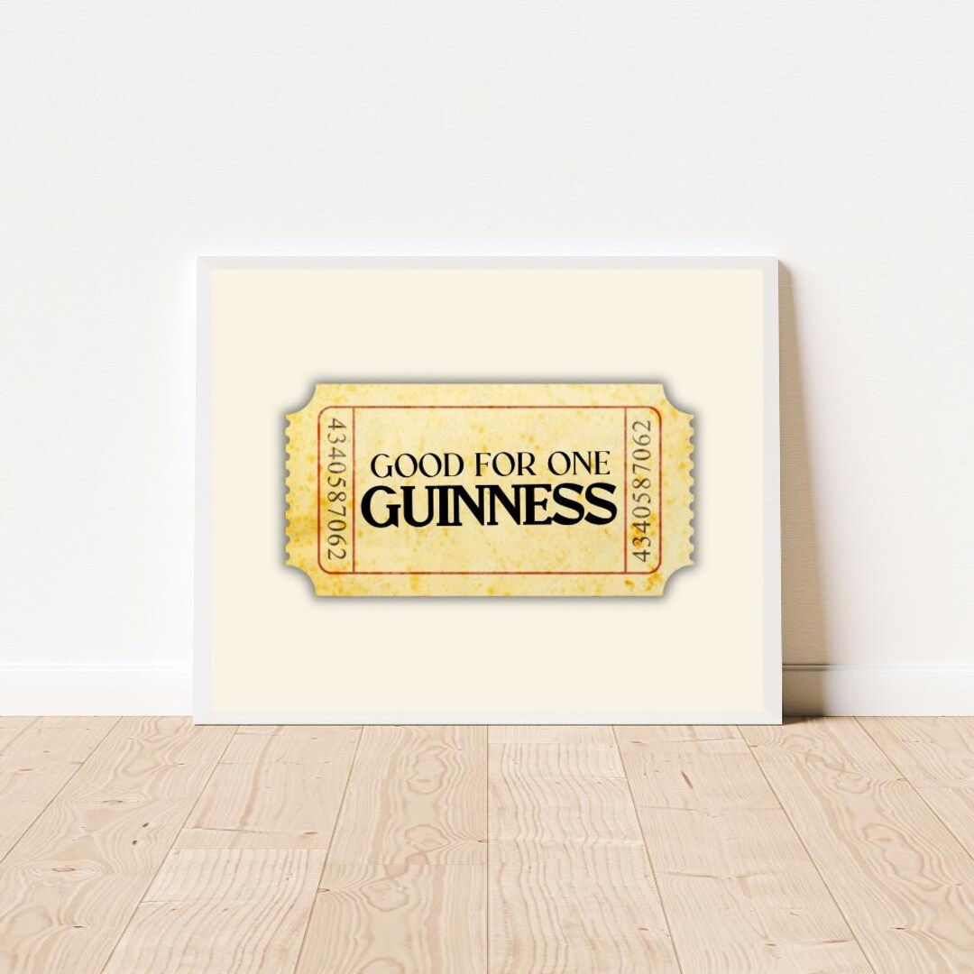 Vintage Guinness Ticket Art Print – Irish Pub Decor (8x10) - Etsy