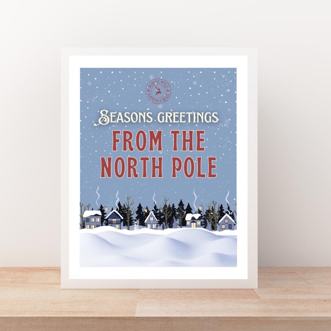 Greetings From the North Pole Art Print - Etsy