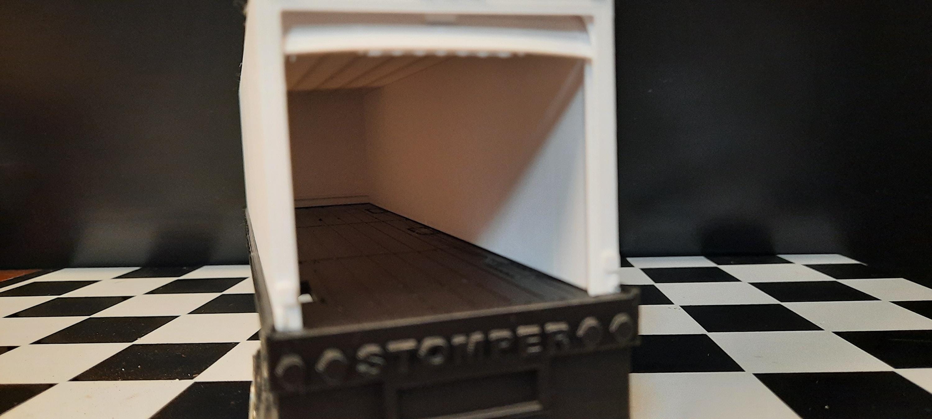 3D Printed 1 White Box Trailer W/ Roll up Rear Door for Schaper Stomper ...