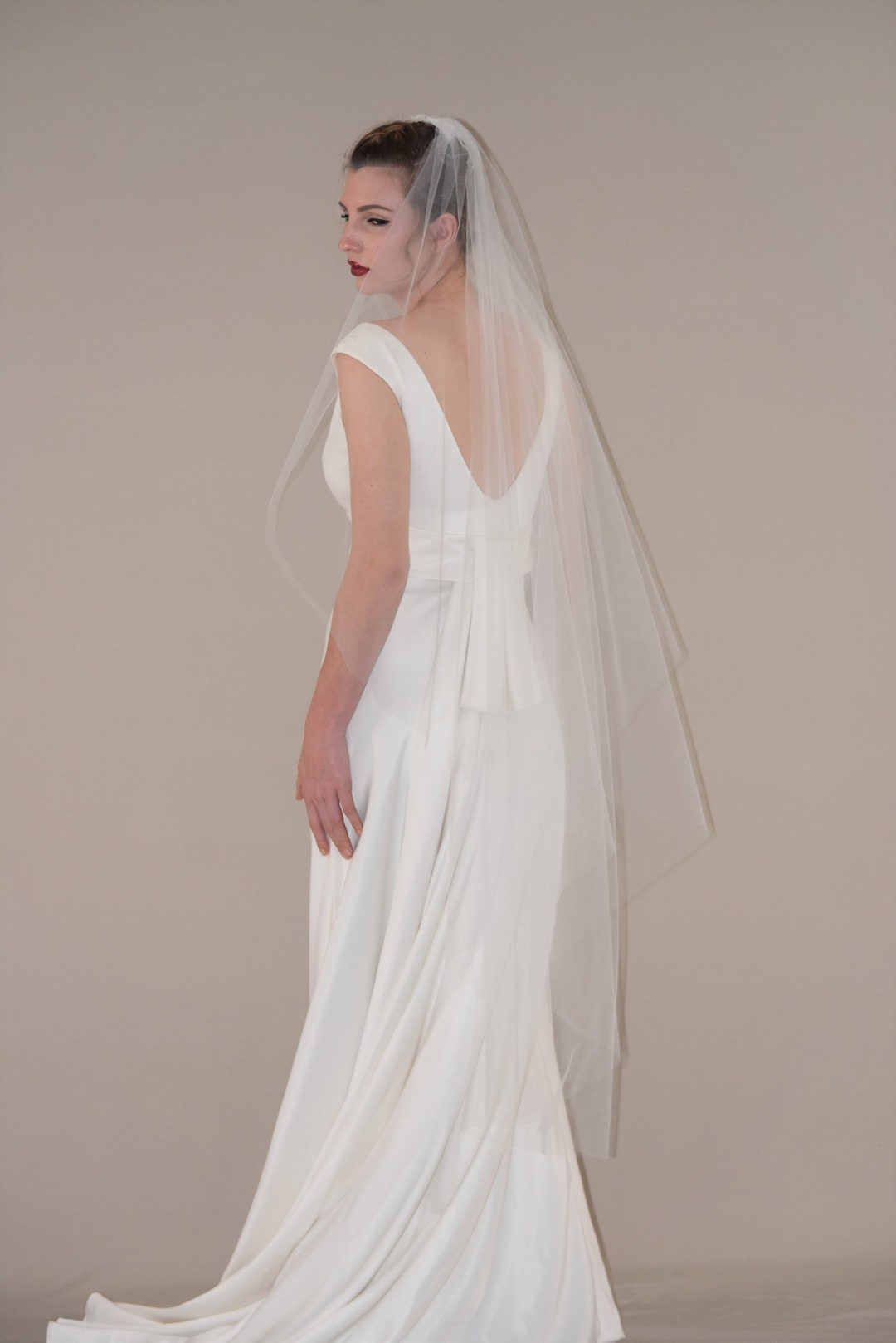 Sheer Ballet Length Angel Cut Veil | Waterfall Veil | Cascade Veil ...