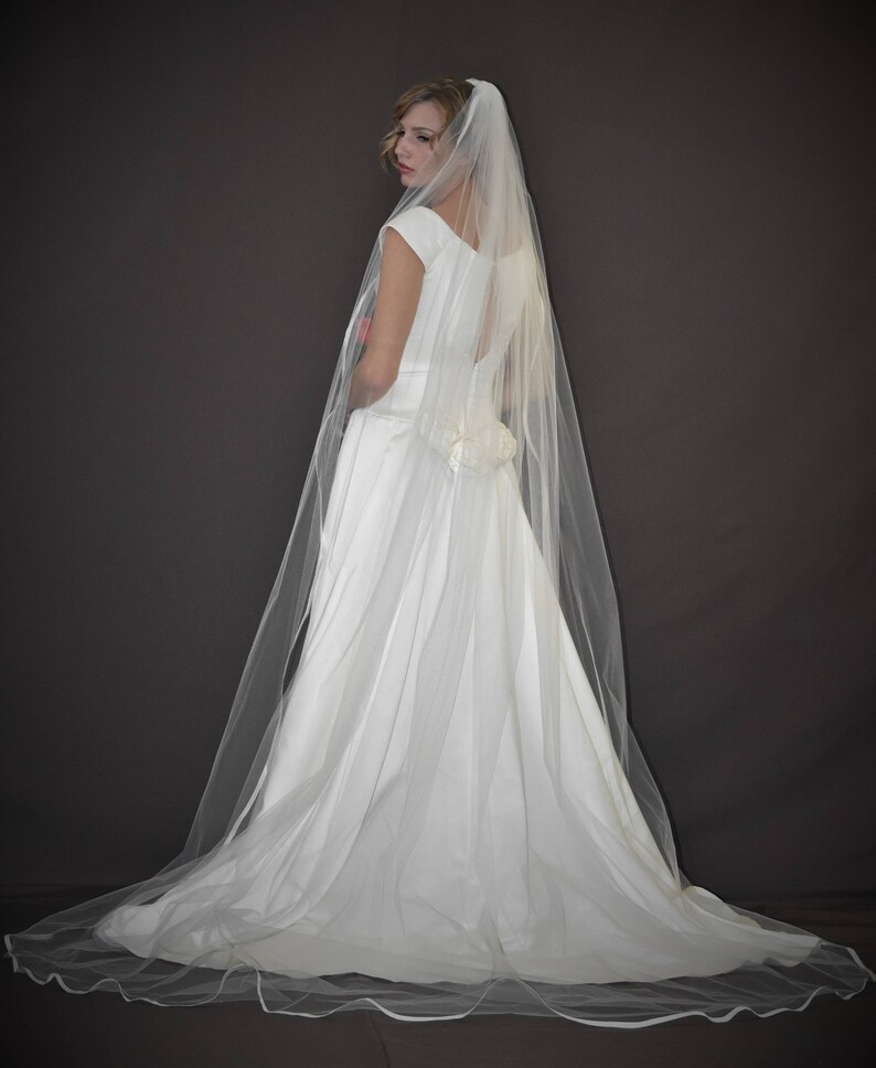 Cathedral Veil With Satin Trim Satin Edge Cathedral Veil - Etsy