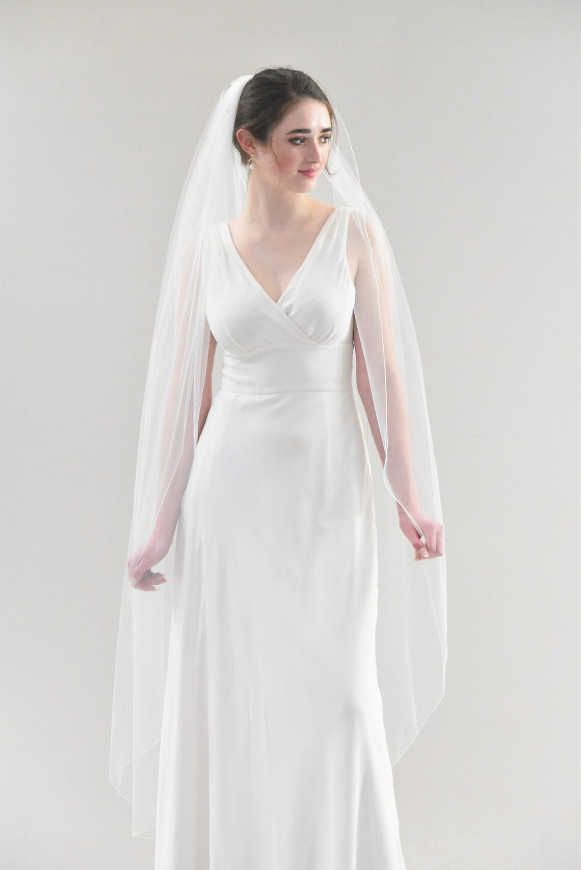 Waltz Veil Pencil Edge Veil Waltz Length Veil Pencil | Etsy