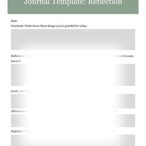 Daily Reflection Journal Template Prompt - Etsy