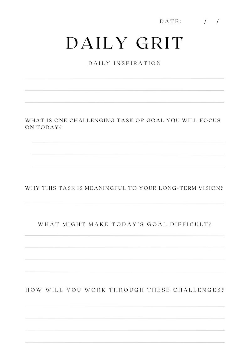 Printable Grit Journal | Gratitude Journal - Etsy