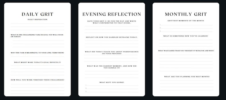 Printable Grit Journal | Gratitude Journal - Etsy