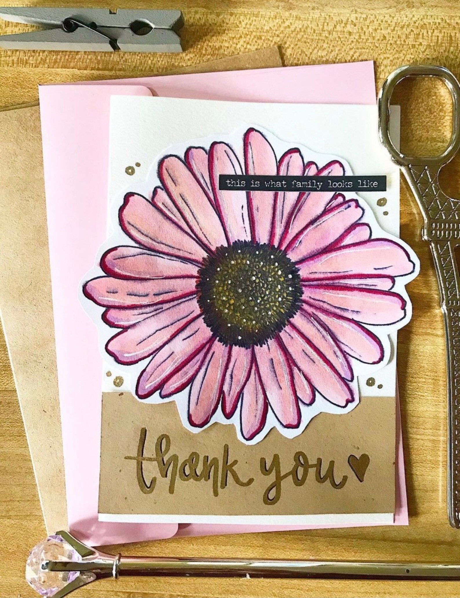 Thank You Gerbera Greeting Card - Etsy