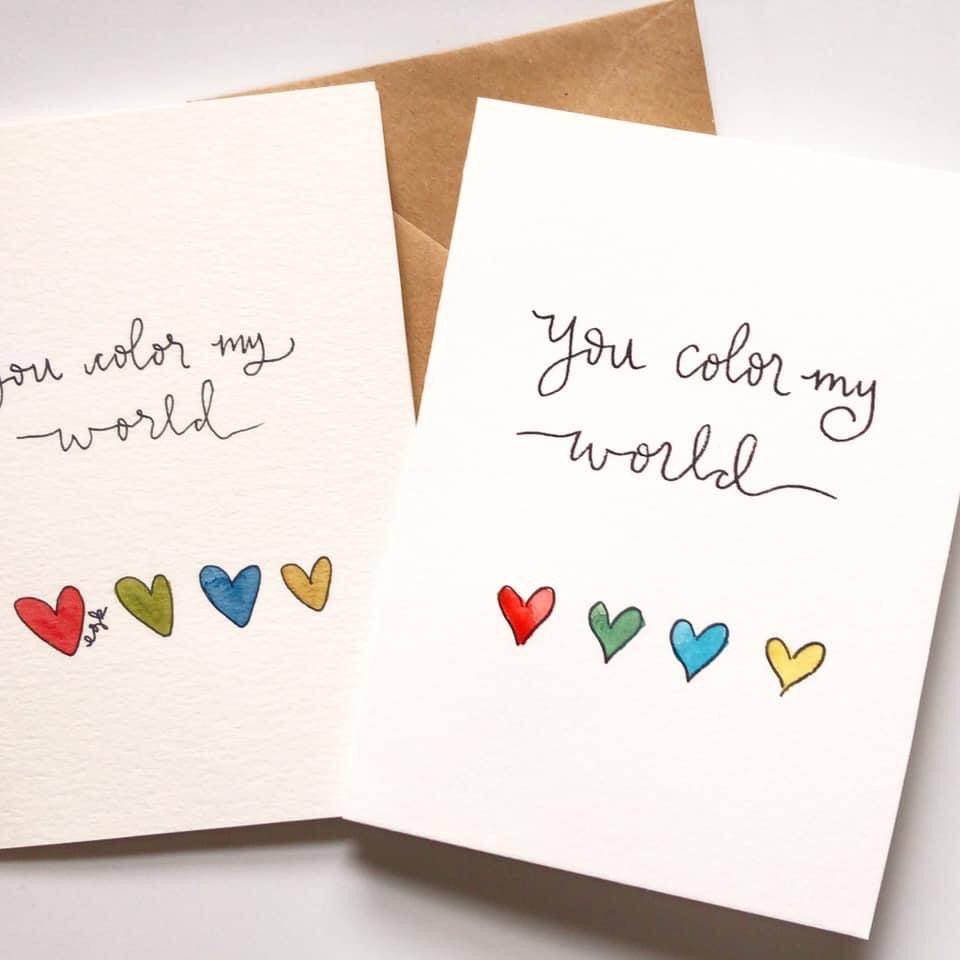 You Color My World Greeting Card - Etsy