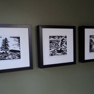 Northern Harvest, Original Black & White Linocut Relief Print, Hand ...