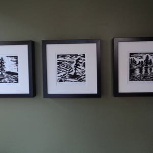 Northern Harvest, Original Black & White Linocut Relief Print, Hand ...