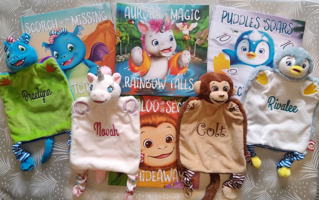 Personalised Cubbies Monkey, Unicorn, Penguin & Dragon Hand Puppets ...