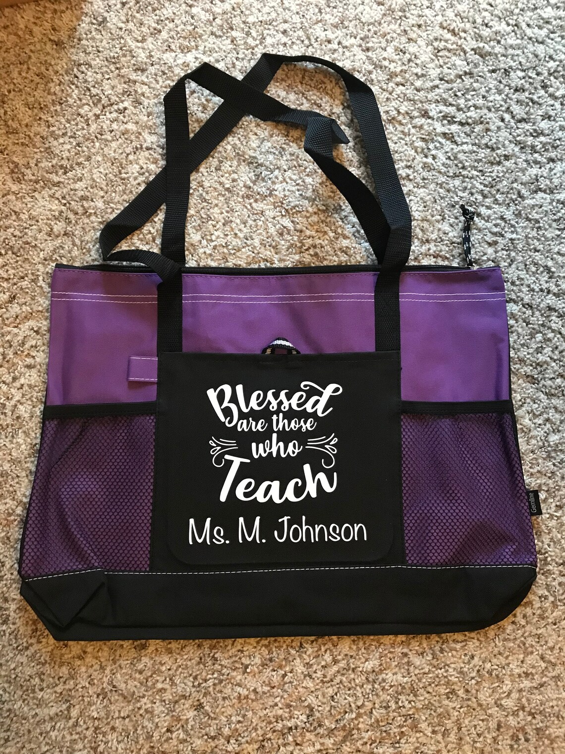 Personalized Teacher Bag With Name Blessed are those who | Etsy